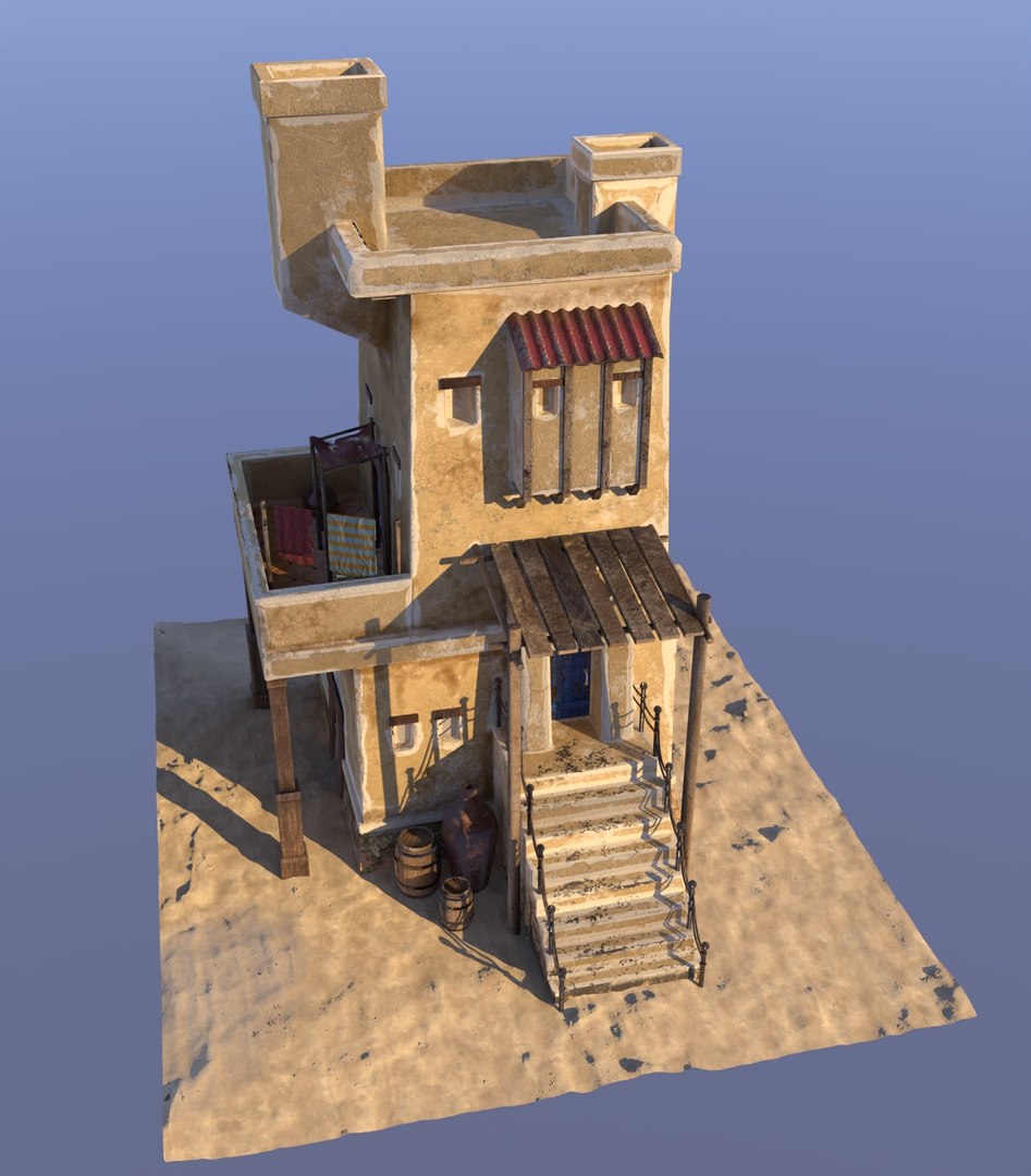 3D Model Desert House Low-poly - TurboSquid 2040475
