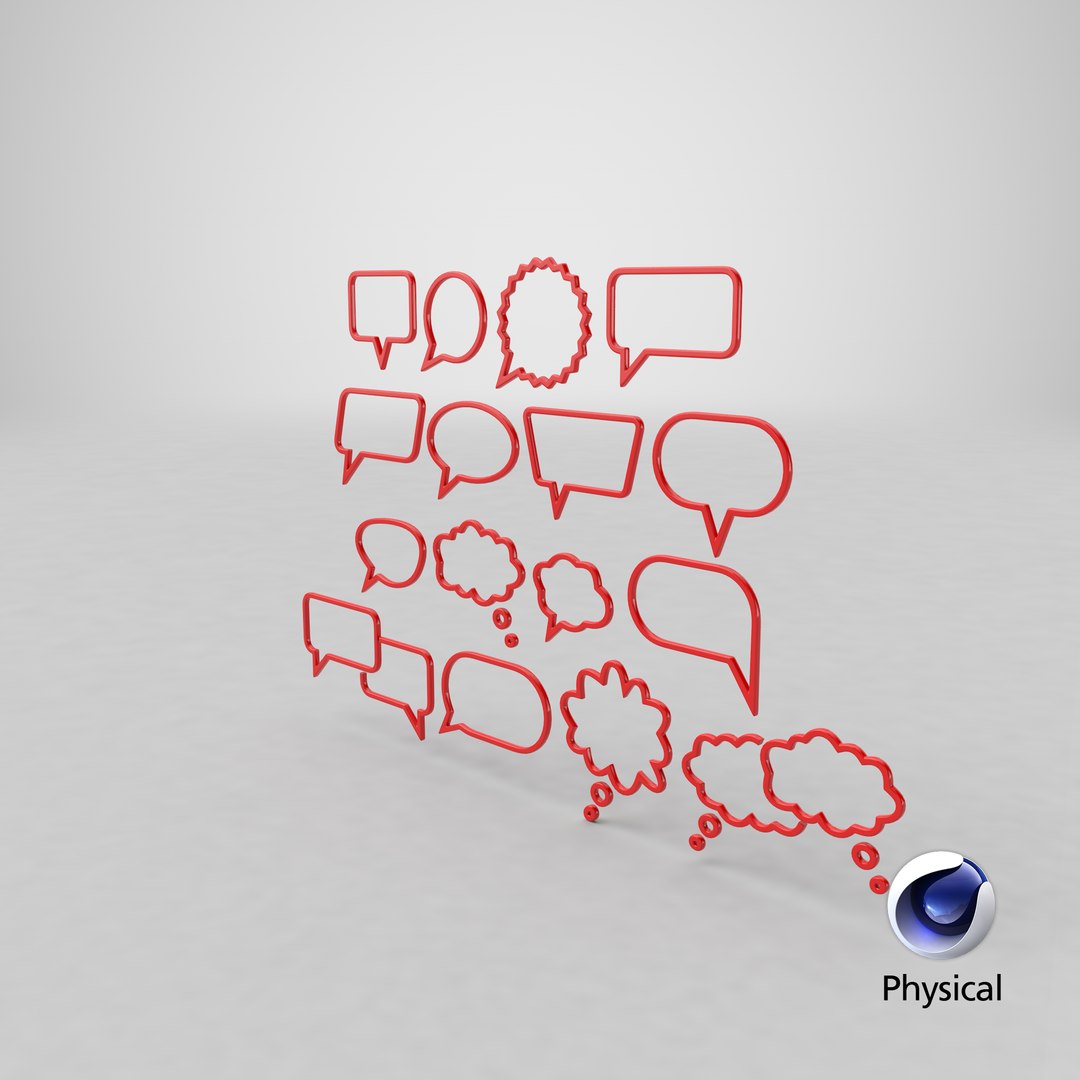 Speech Bubble Set 3D Model - TurboSquid 1958307