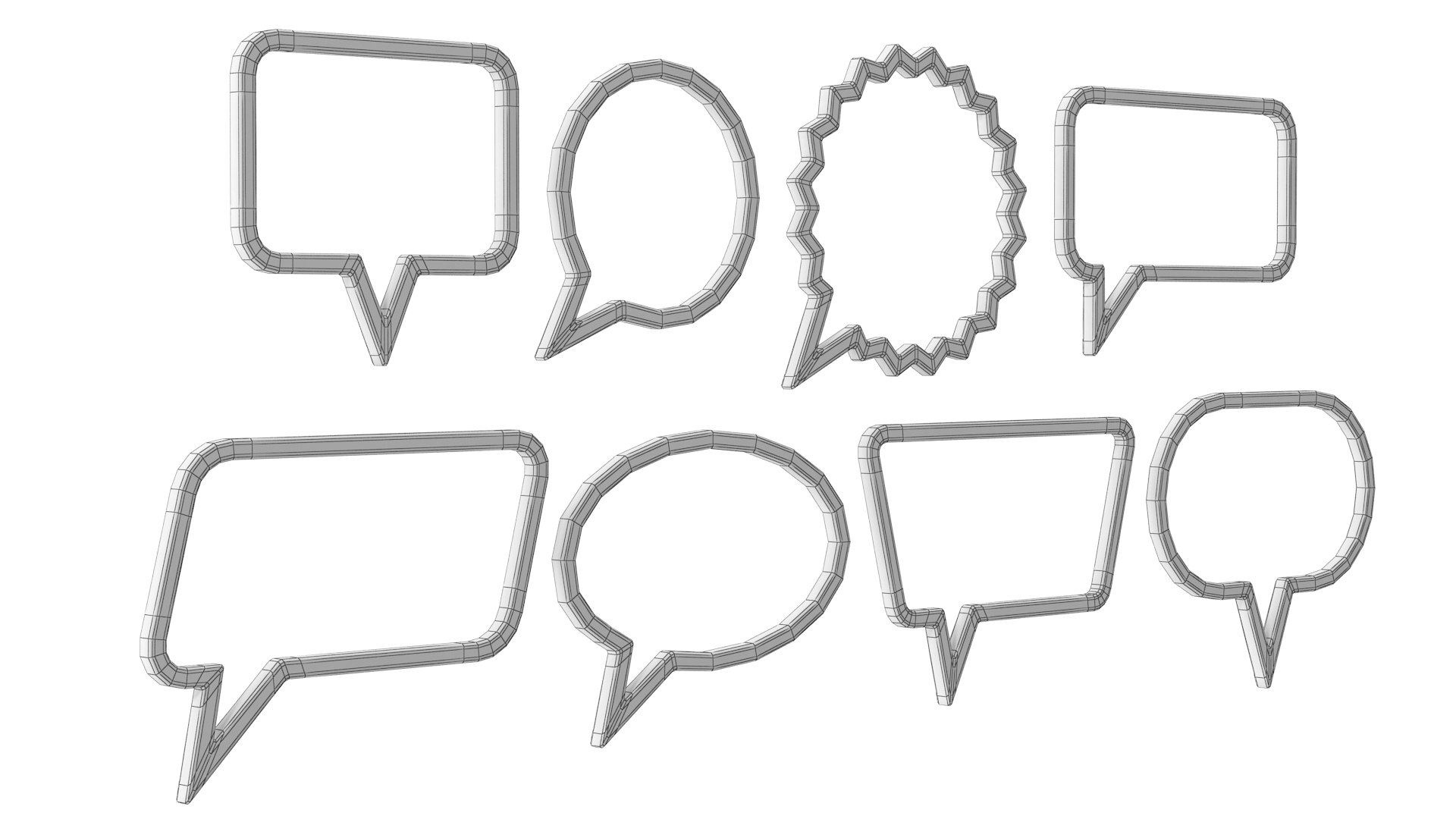Speech Bubble Set 3D Model - TurboSquid 1958307