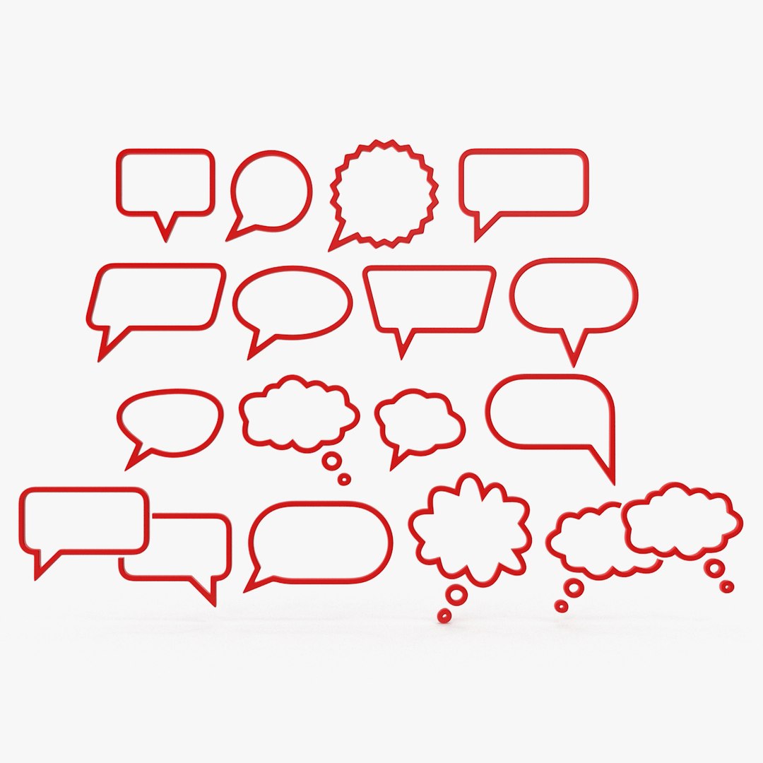 Speech Bubble Set 3D Model - TurboSquid 1958307