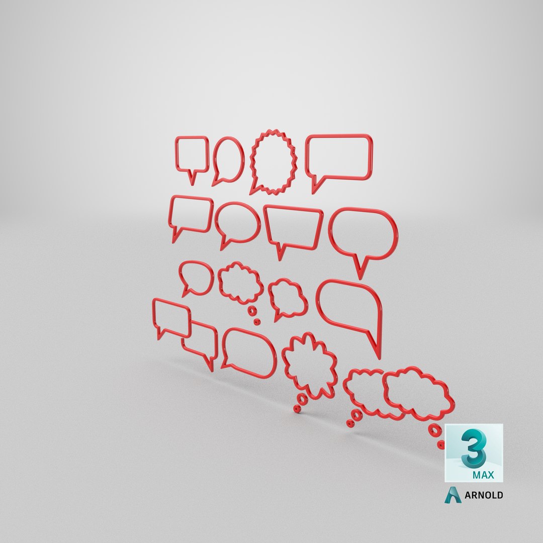 Speech Bubble Set 3D Model - TurboSquid 1958307