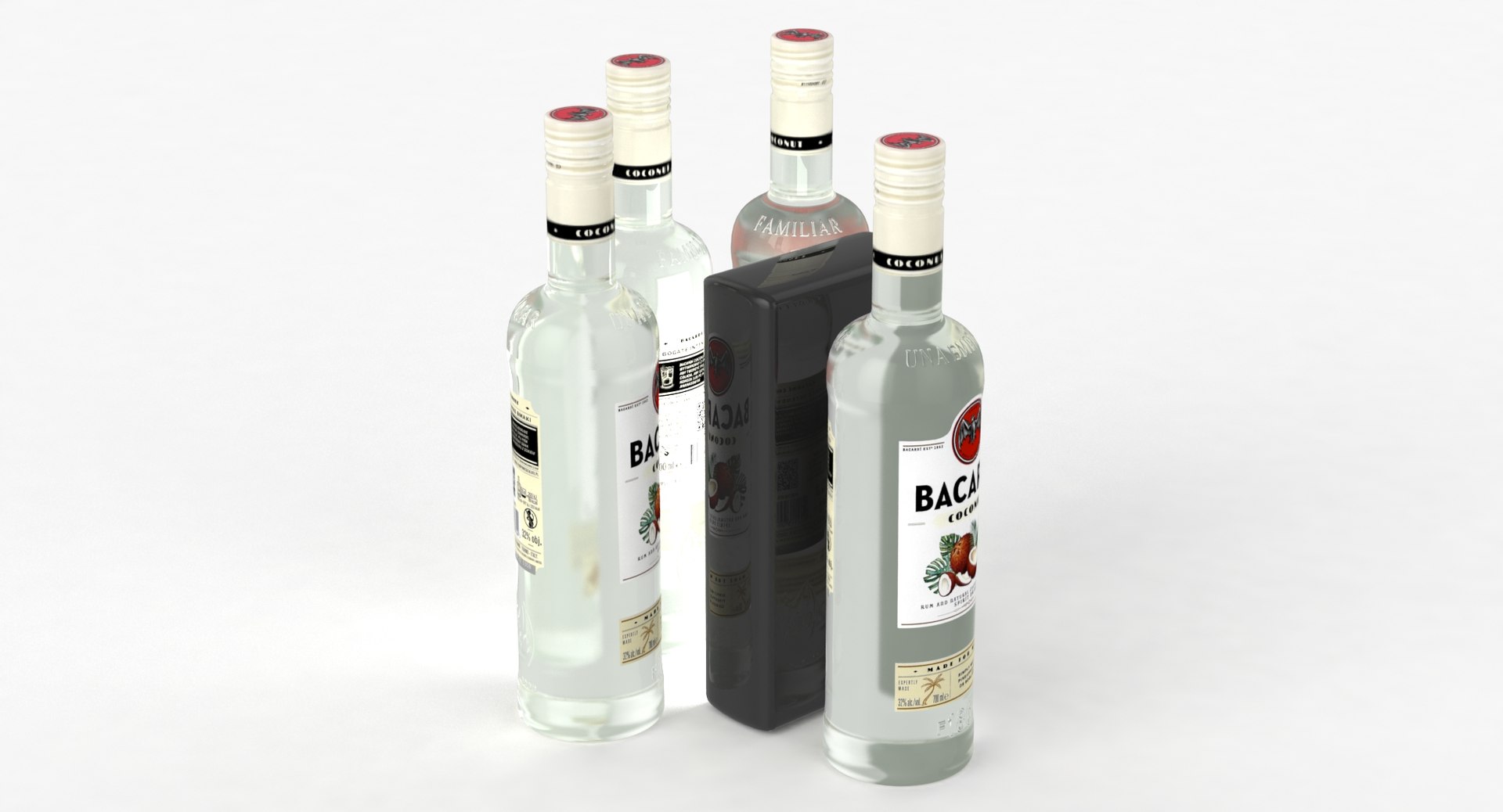 Alcohol Bottle Bacardi Coconut White Rum 700ml 2022 3D - TurboSquid 1960178