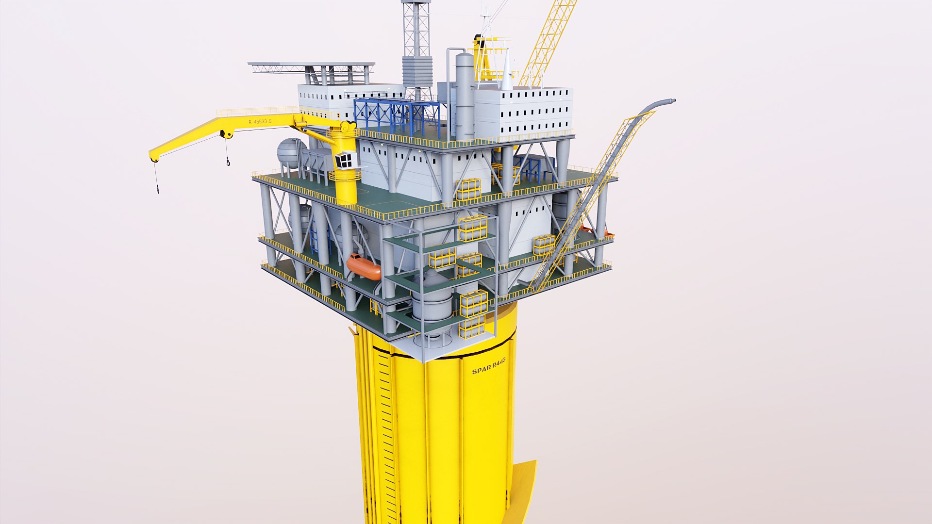 SPAR Rig And Supply Vessel 3D Model - TurboSquid 2418907