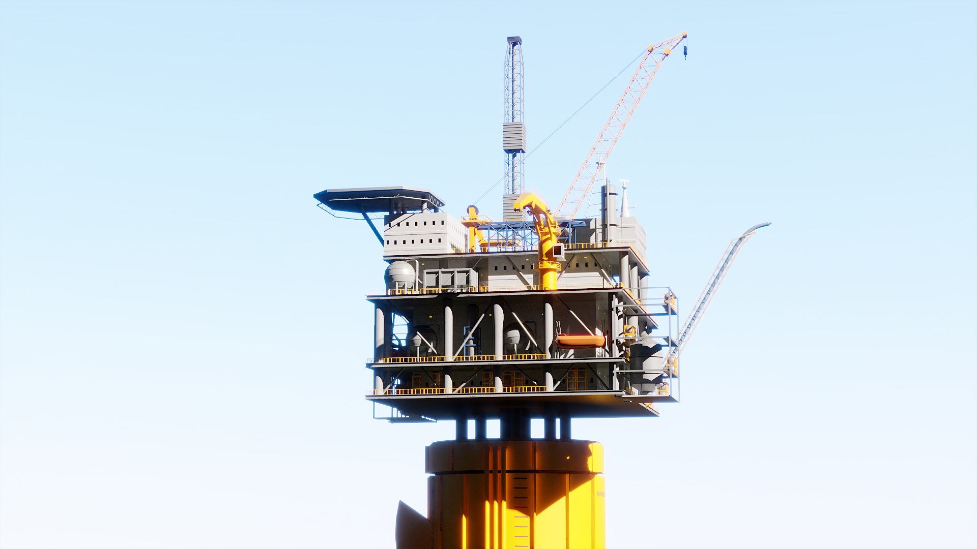 SPAR Rig And Supply Vessel 3D Model - TurboSquid 2418907