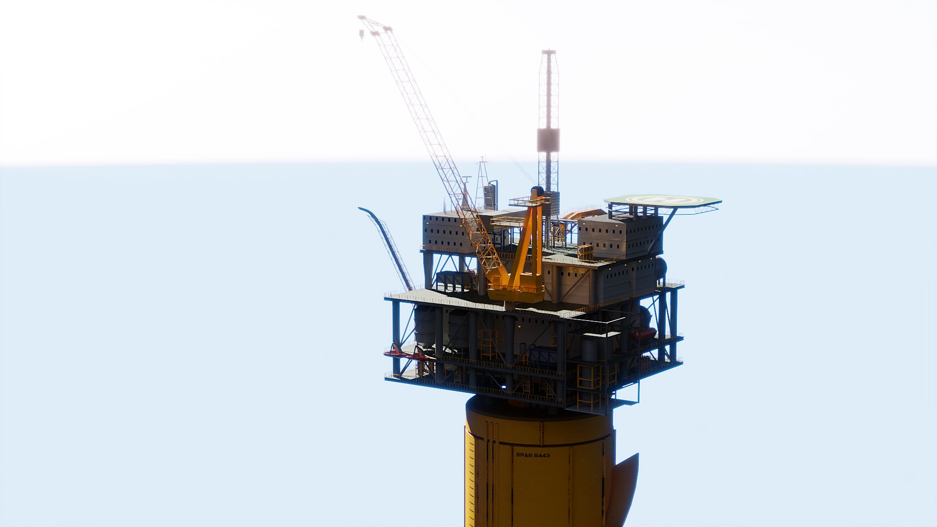 SPAR Rig And Supply Vessel 3D Model - TurboSquid 2418907