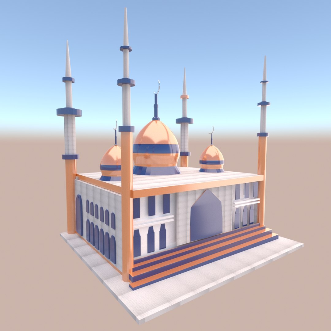 3D Cartoon Mosque - TurboSquid 1515220
