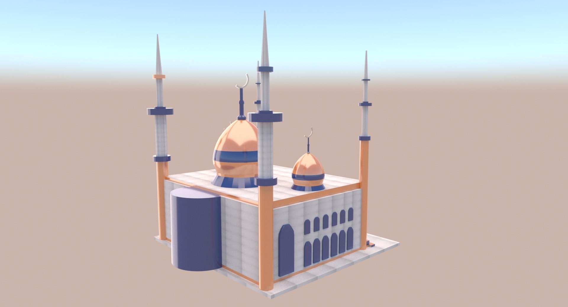 3D Cartoon Mosque - TurboSquid 1515220