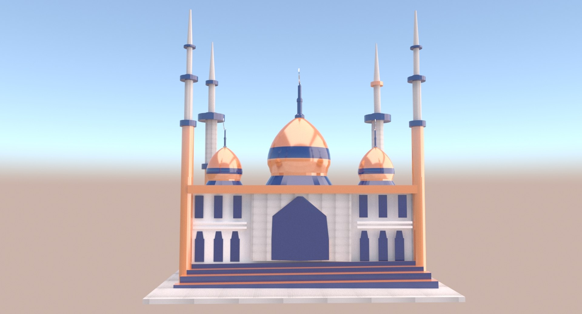 3D Cartoon Mosque - TurboSquid 1515220
