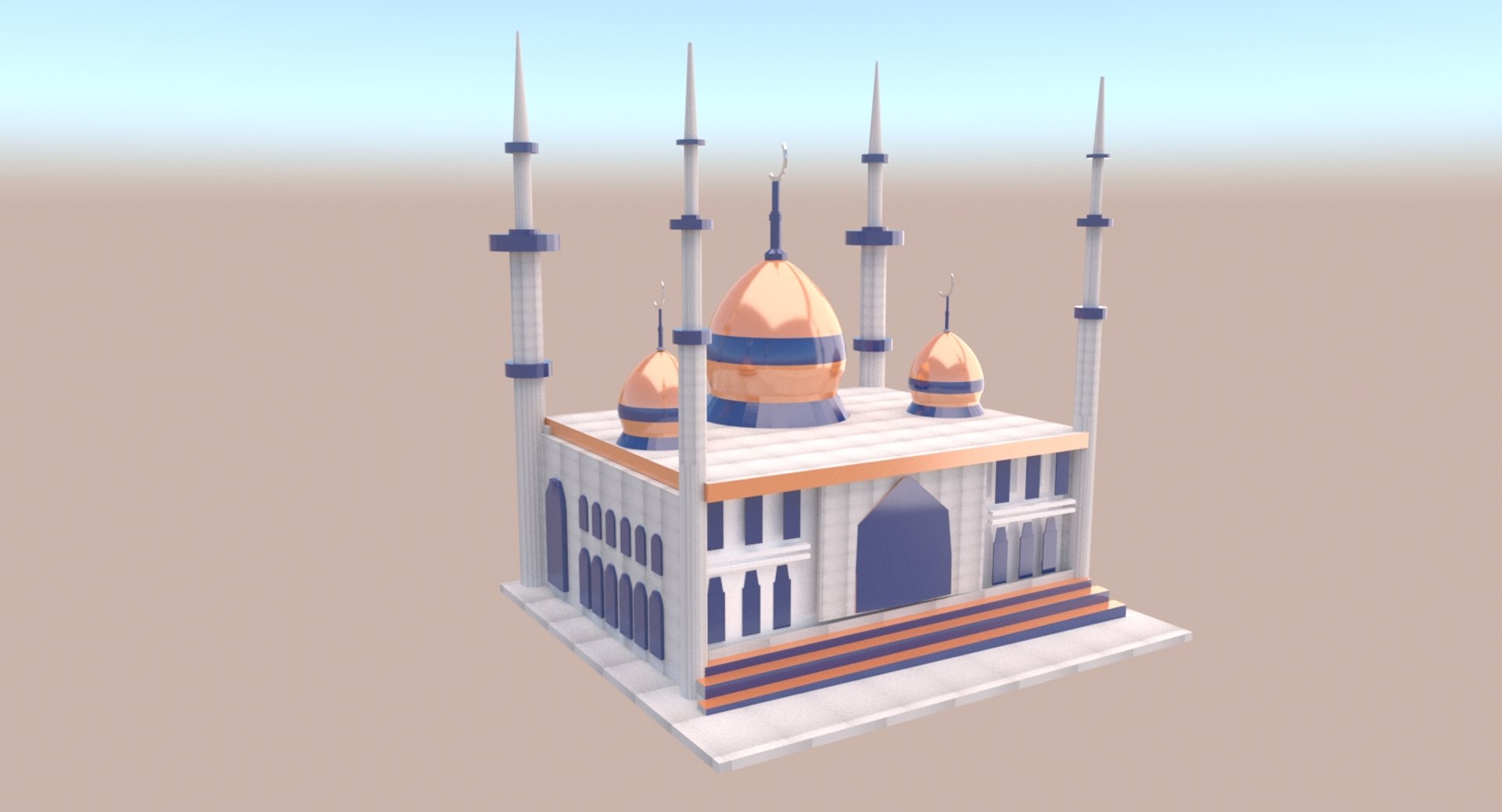 3D Cartoon Mosque - TurboSquid 1515220