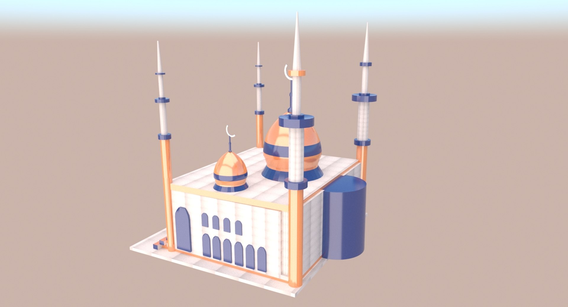 3D Cartoon Mosque - TurboSquid 1515220