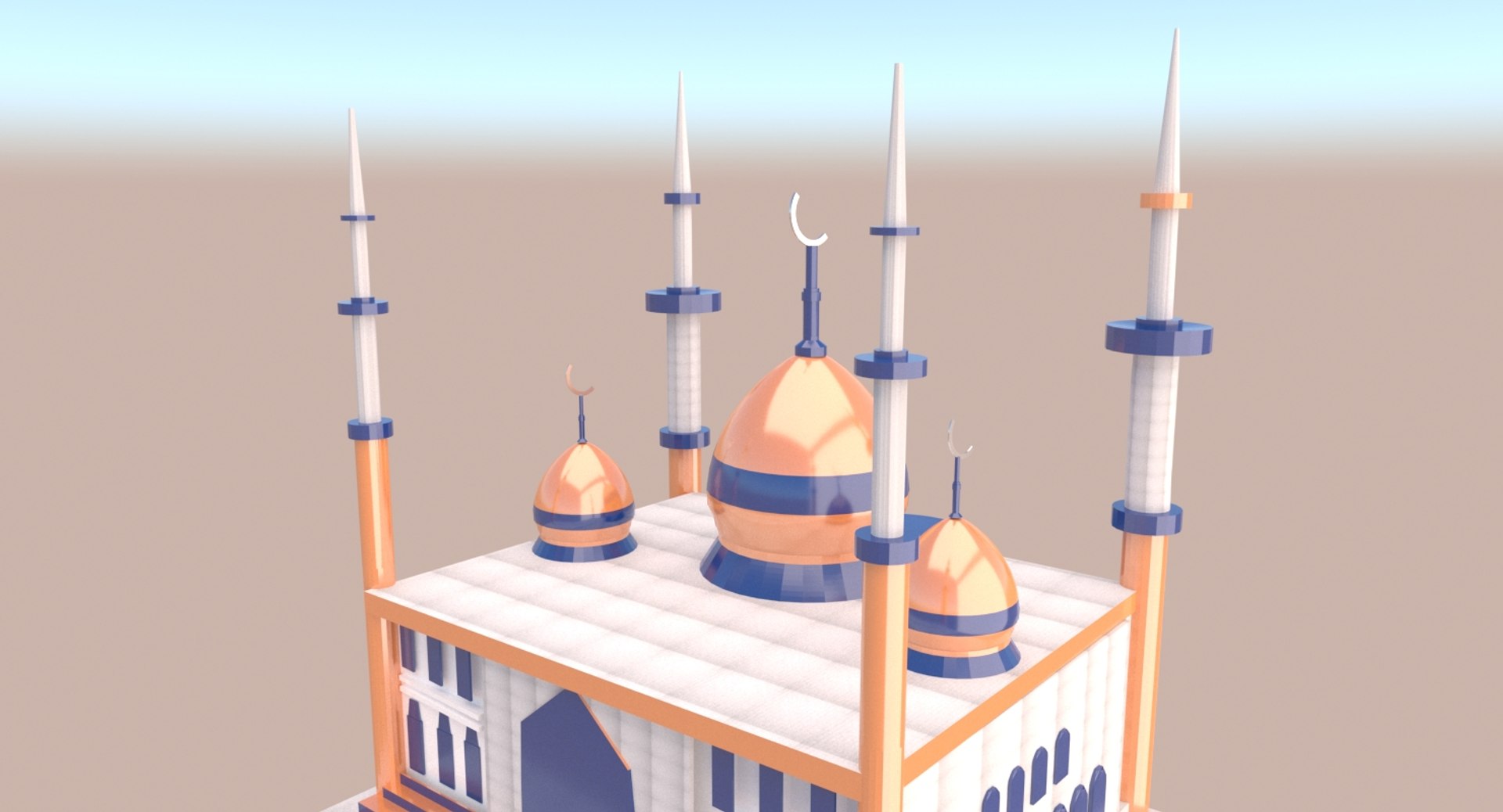 3D Cartoon Mosque - TurboSquid 1515220