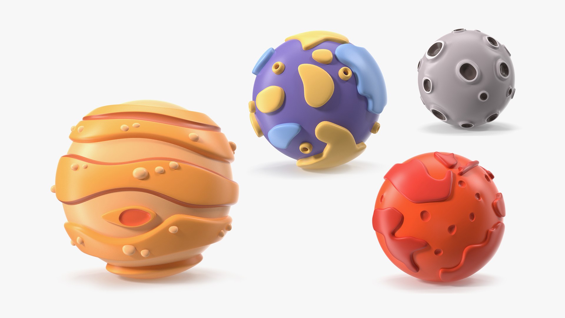 Cartoon Planets Collection 4 3D model - TurboSquid 2118747
