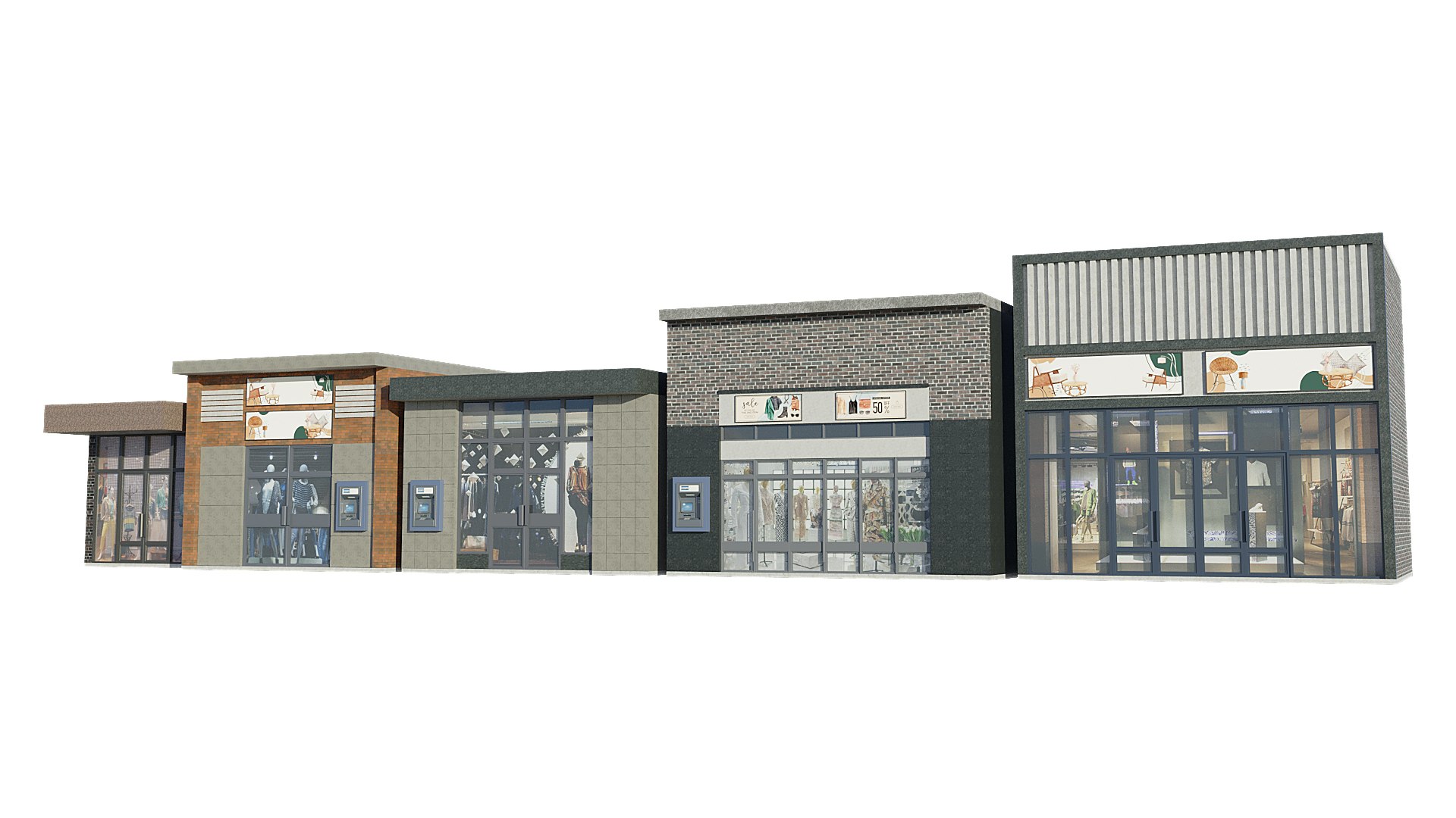 3D Commercial Storefront Shopfront Shop Retail City - TurboSquid 1837084