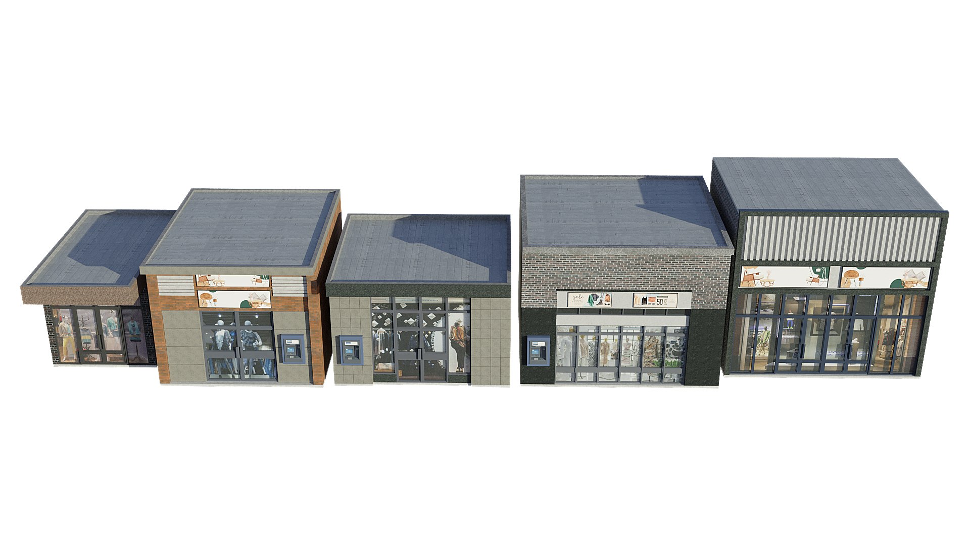 3D Commercial Storefront Shopfront Shop Retail City - TurboSquid 1837084