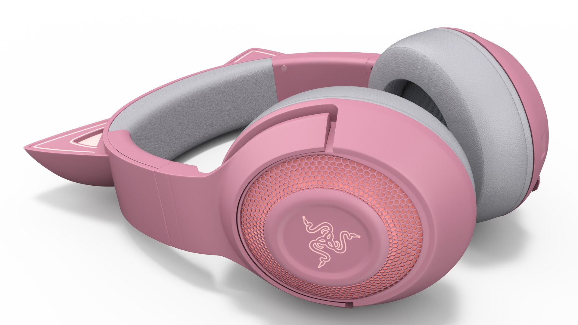 3D Headphones Razer Kraken BT Kitty Edition Quartz Turned On ...
