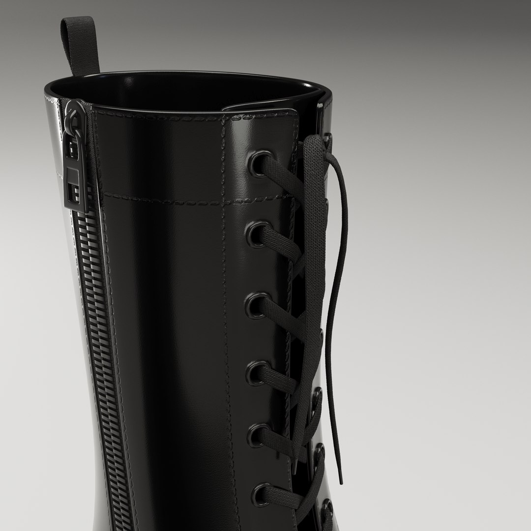 3D ASOS Design Lace Up Glossy Boots On High Platform Model - TurboSquid ...