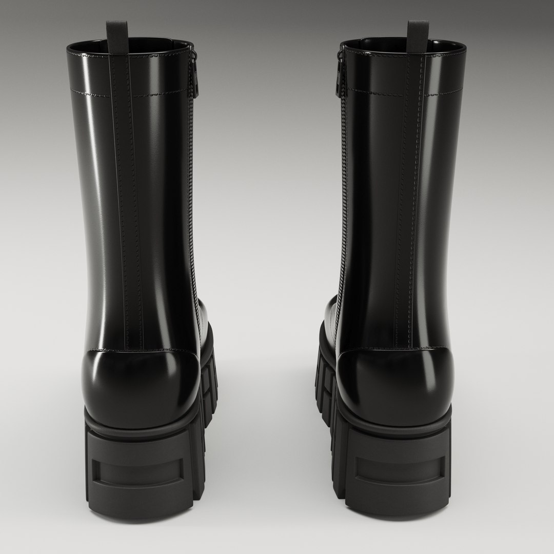 3D ASOS Design Lace Up Glossy Boots On High Platform Model - TurboSquid ...