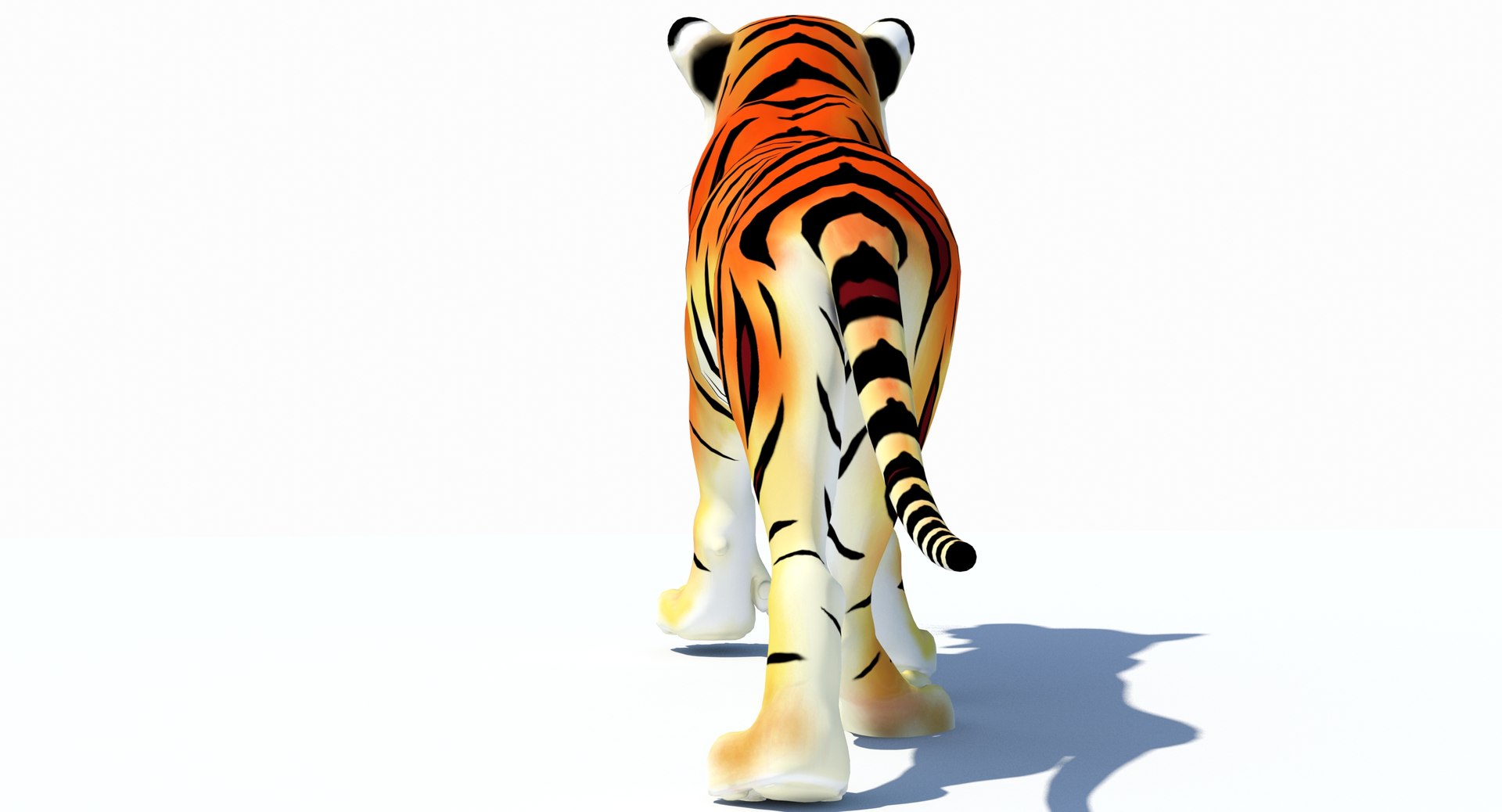 cartoon tiger white natural 3d model