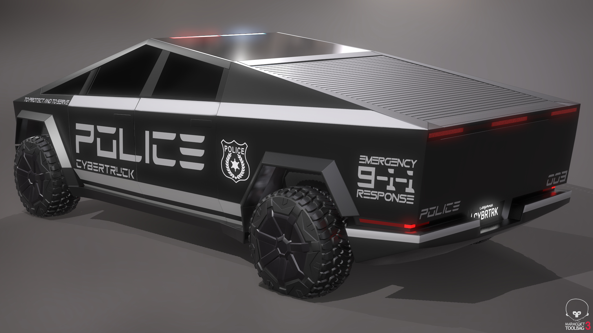Tesla Cybertruck Police Pack 5 자산 3D 모델 - TurboSquid 1565236