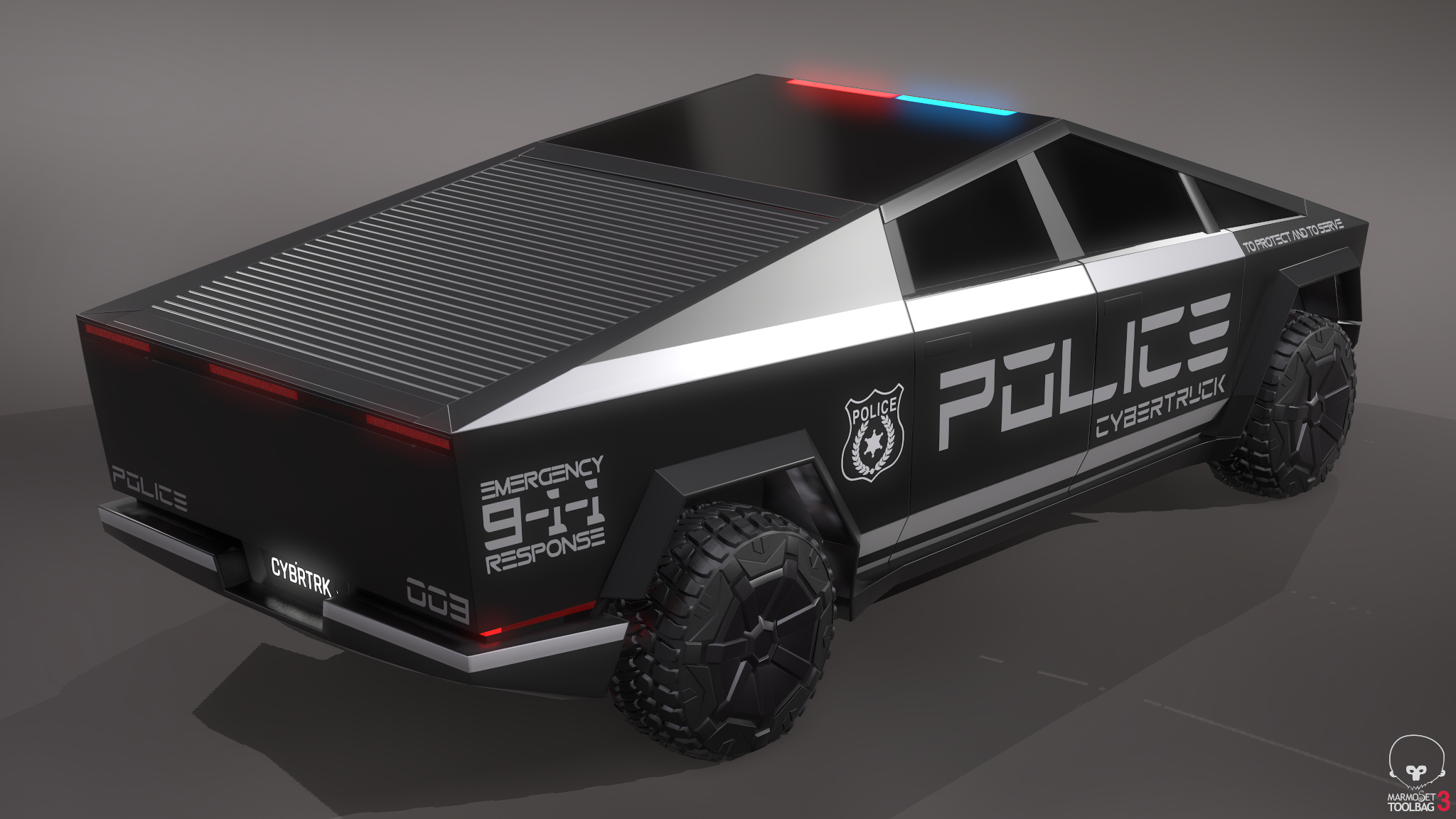 Tesla Cybertruck Police Pack 5 자산 3D 모델 - TurboSquid 1565236