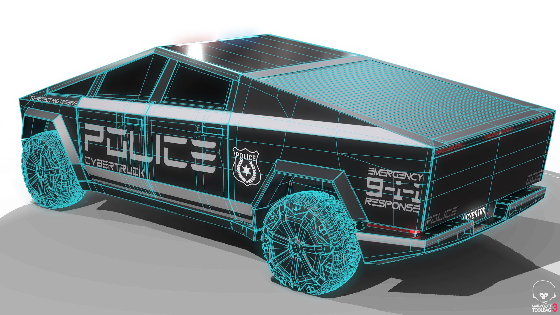 Cybertruck Police Car Model - TurboSquid 1565236