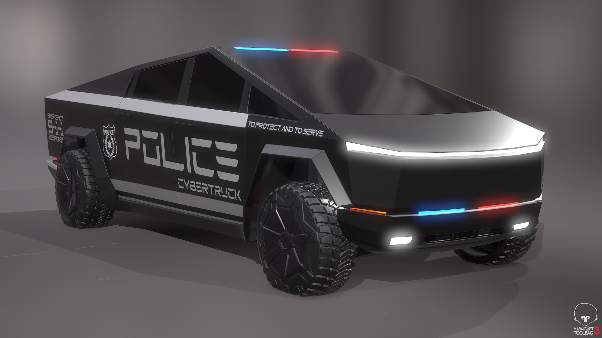Cybertruck Police Car Model - TurboSquid 1565236