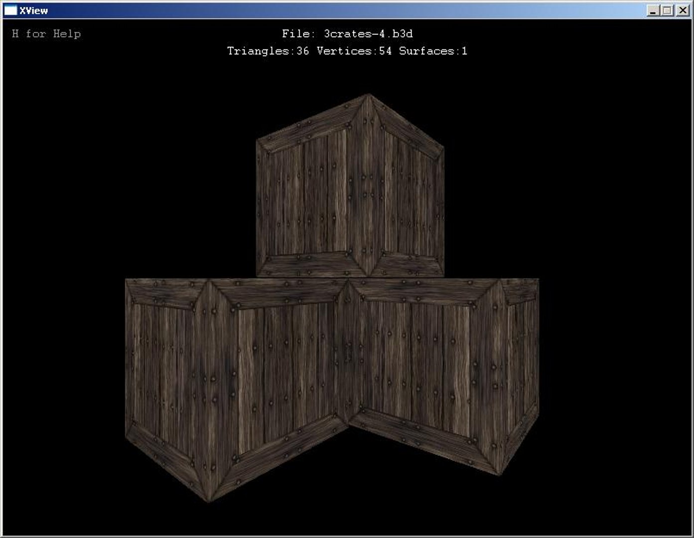 Free 3 Crates 3d Model
