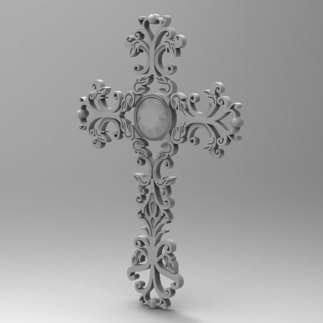 3d Model Ornamental Cross
