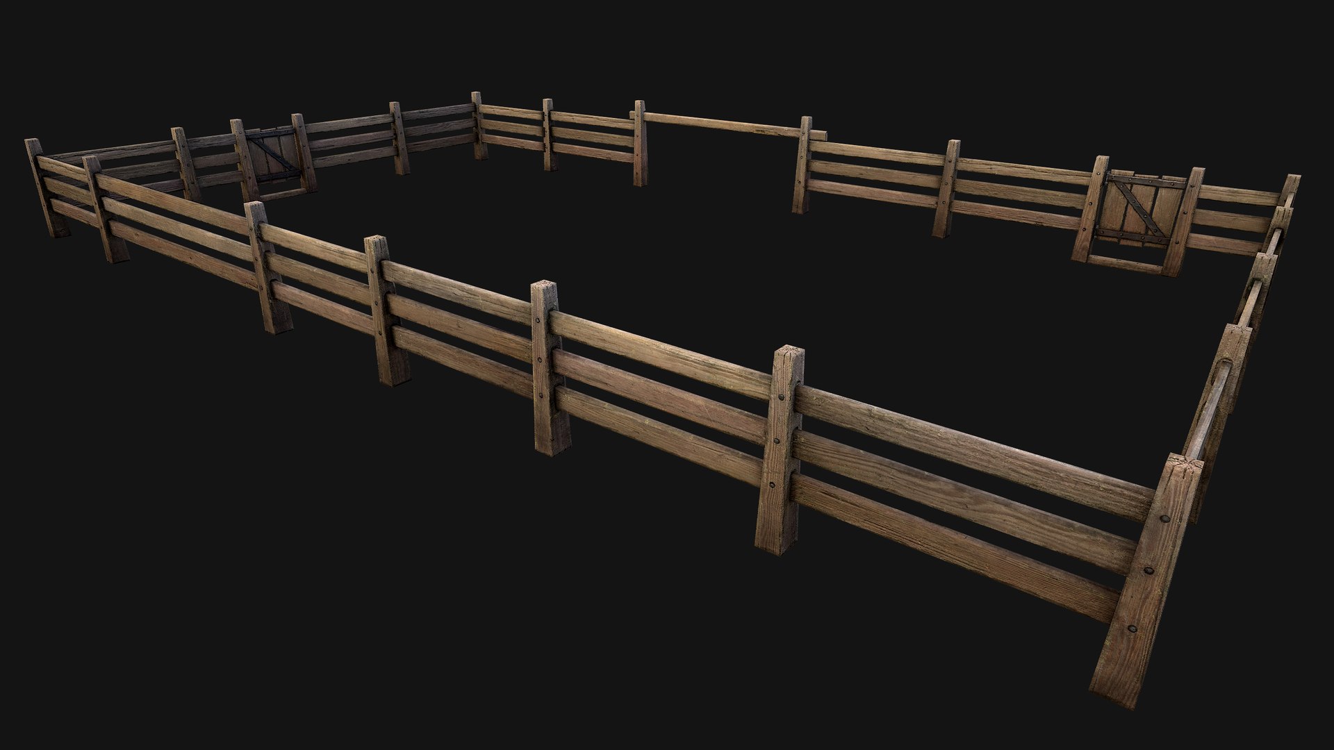 Fence Farm Wooden Constructor 3D Model - TurboSquid 2200374