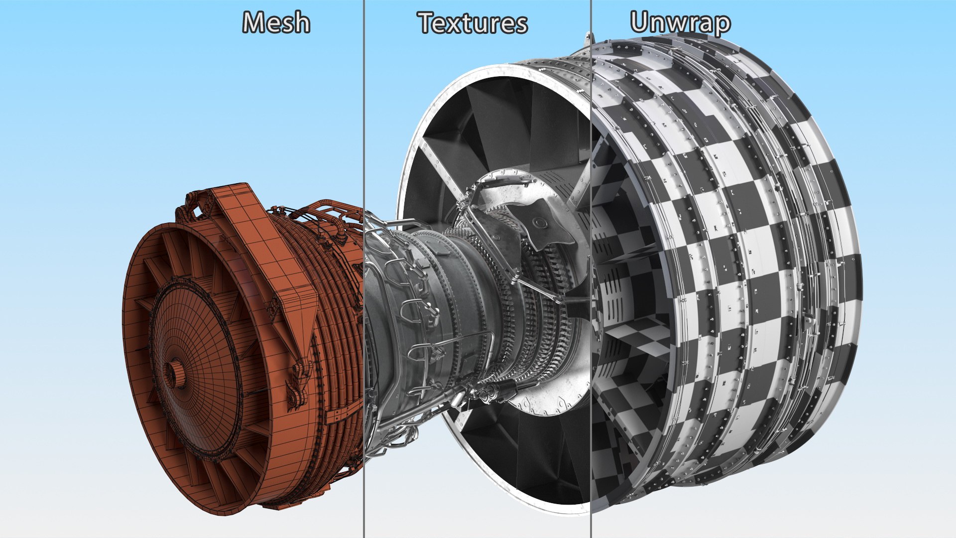 3ds turbofan aircraft engine