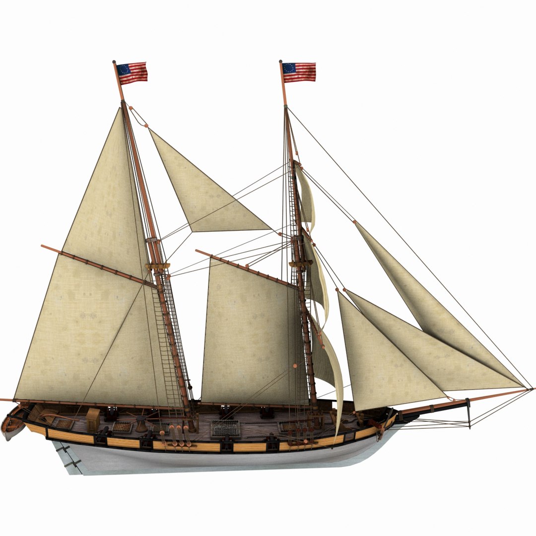 3d Sailboat Schooner Halcon