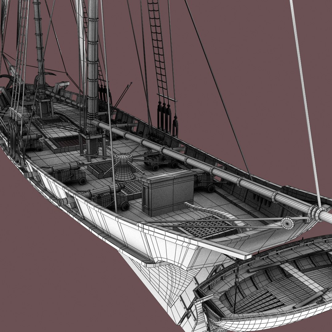 3d Sailboat Schooner Halcon