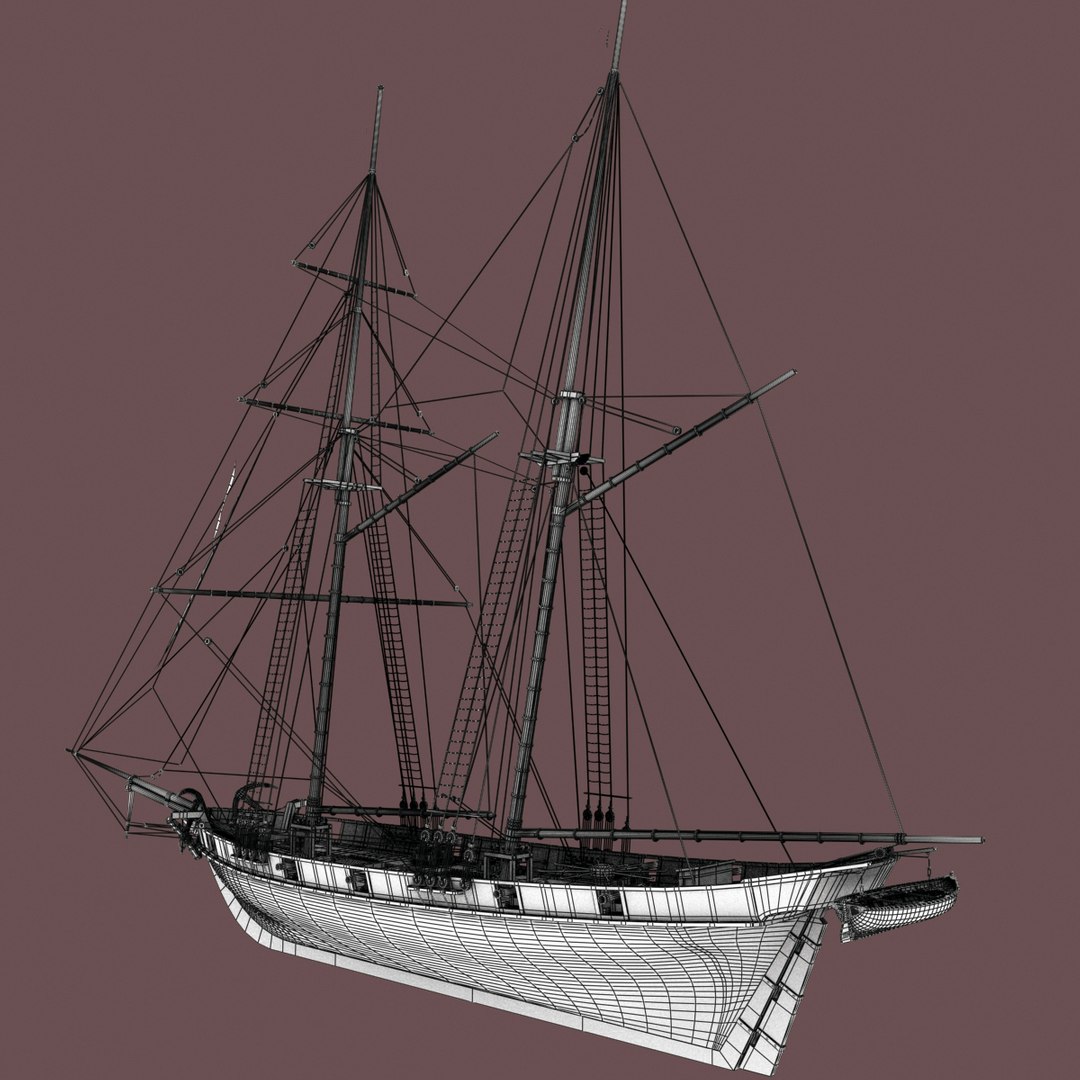 3d Sailboat Schooner Halcon