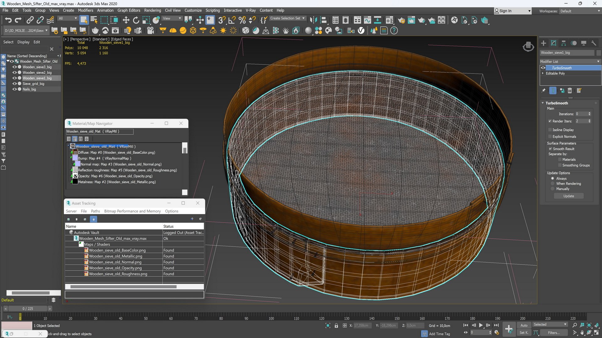 3D Wooden Mesh Sifter Old Model - TurboSquid 2332601