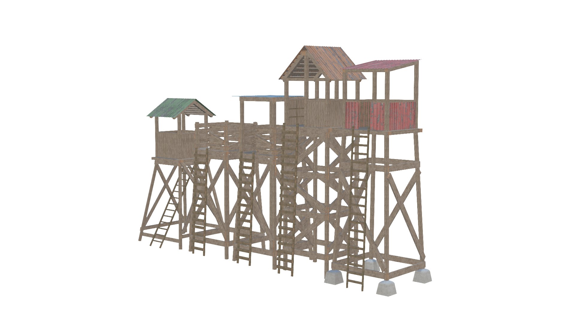 3D Wooden Tower Collection Low Poly 3D Model Model - TurboSquid 2333595