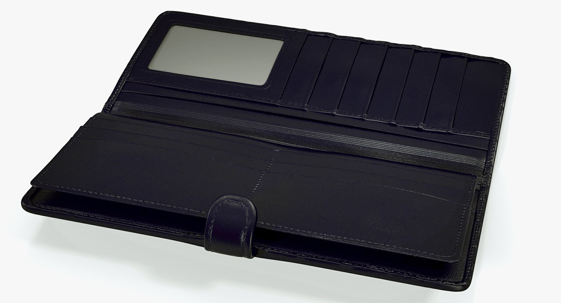 Open Long Wallet Black 3D Model - TurboSquid 1261716
