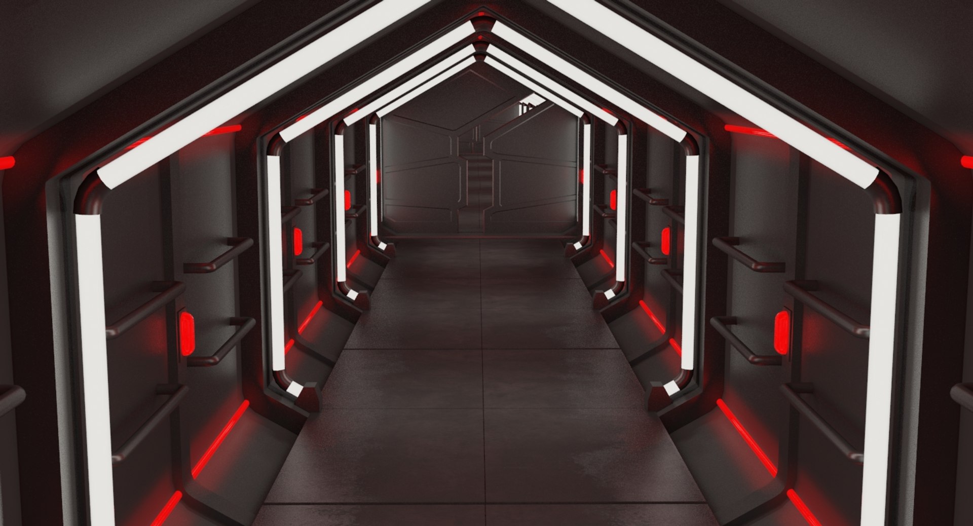 3d Model Modular Sci-fi Corridor