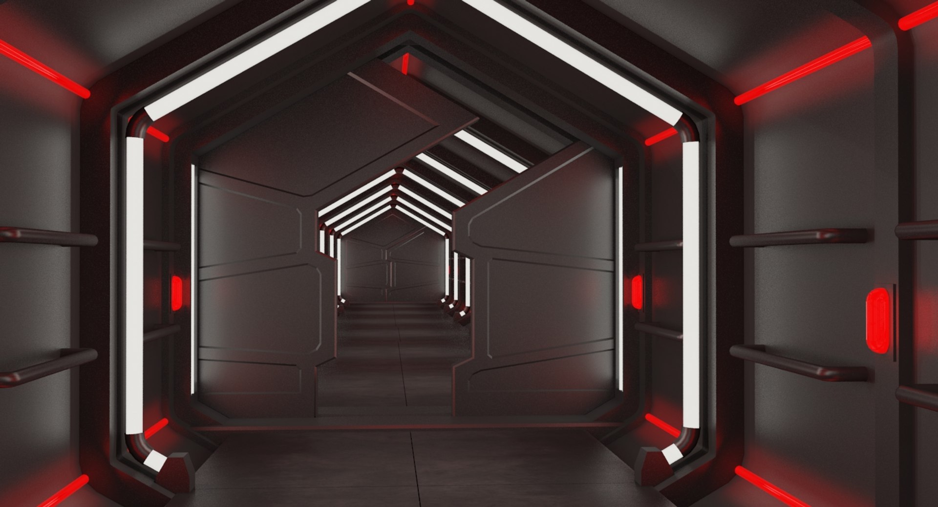 3d Model Modular Sci-fi Corridor