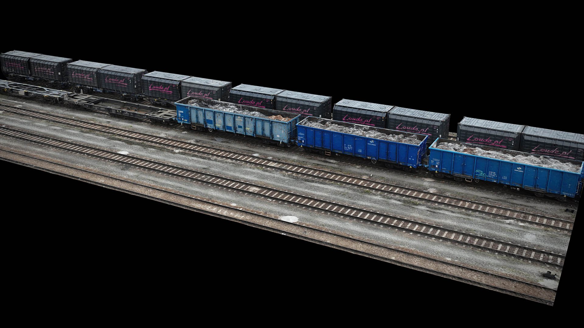 3D train cargo containers drone photoscan - TurboSquid 2142847