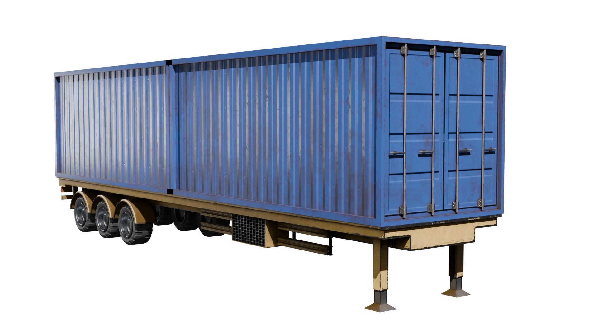 3D Container Trailer Model - TurboSquid 2230086