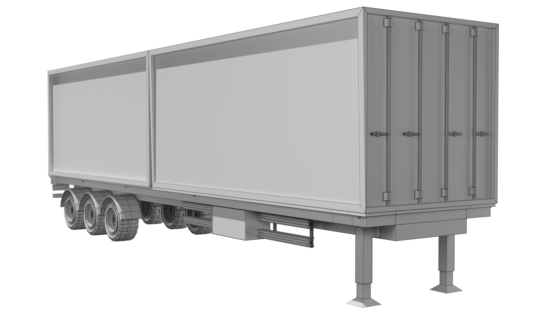 3D Container Trailer Model - TurboSquid 2230086