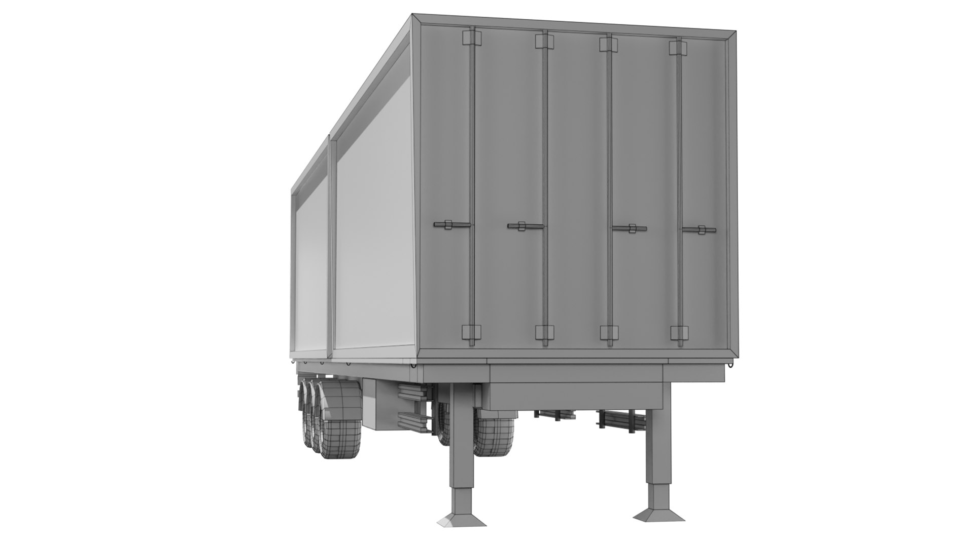 3D Container Trailer Model - TurboSquid 2230086