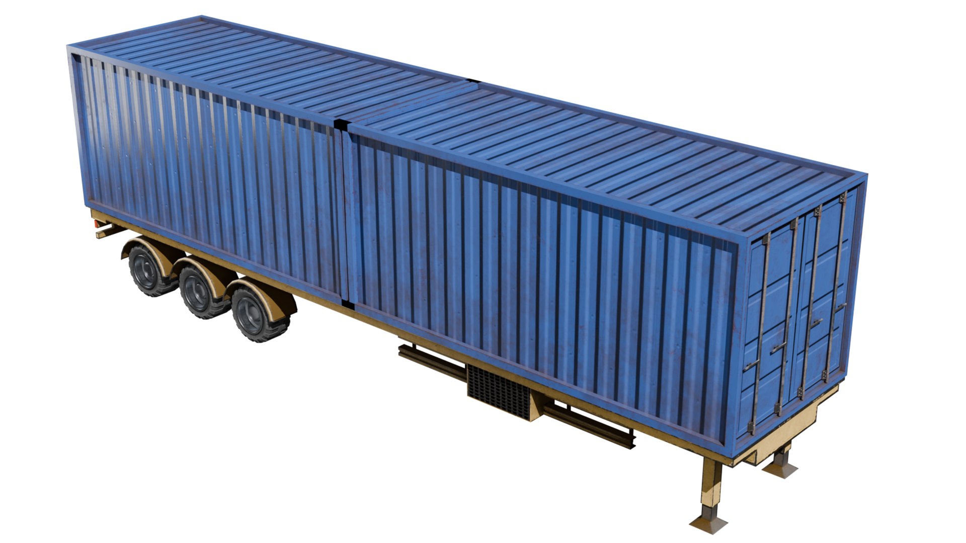 3D Container Trailer Model - TurboSquid 2230086