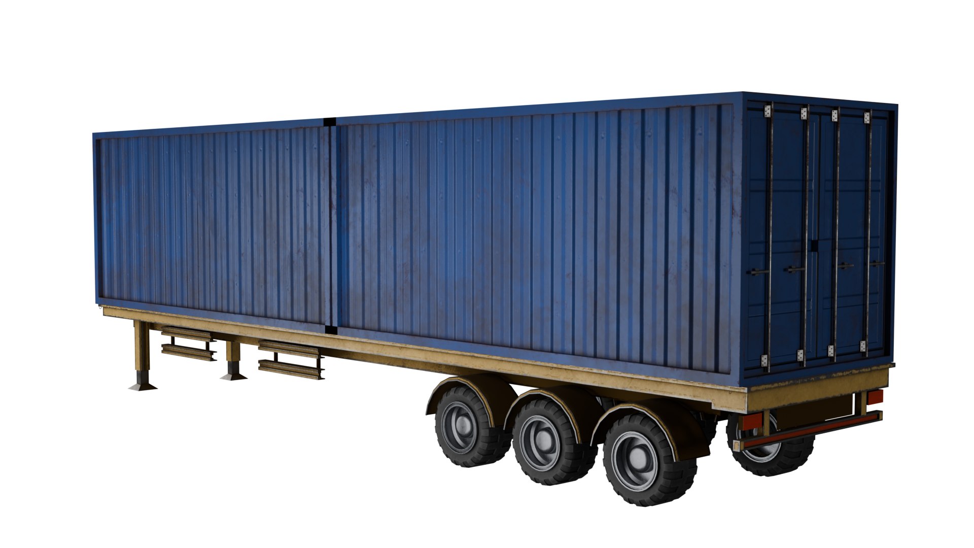 3D Container Trailer Model - TurboSquid 2230086