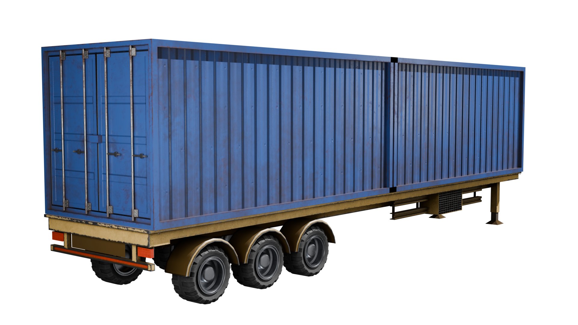 3D Container Trailer Model - TurboSquid 2230086