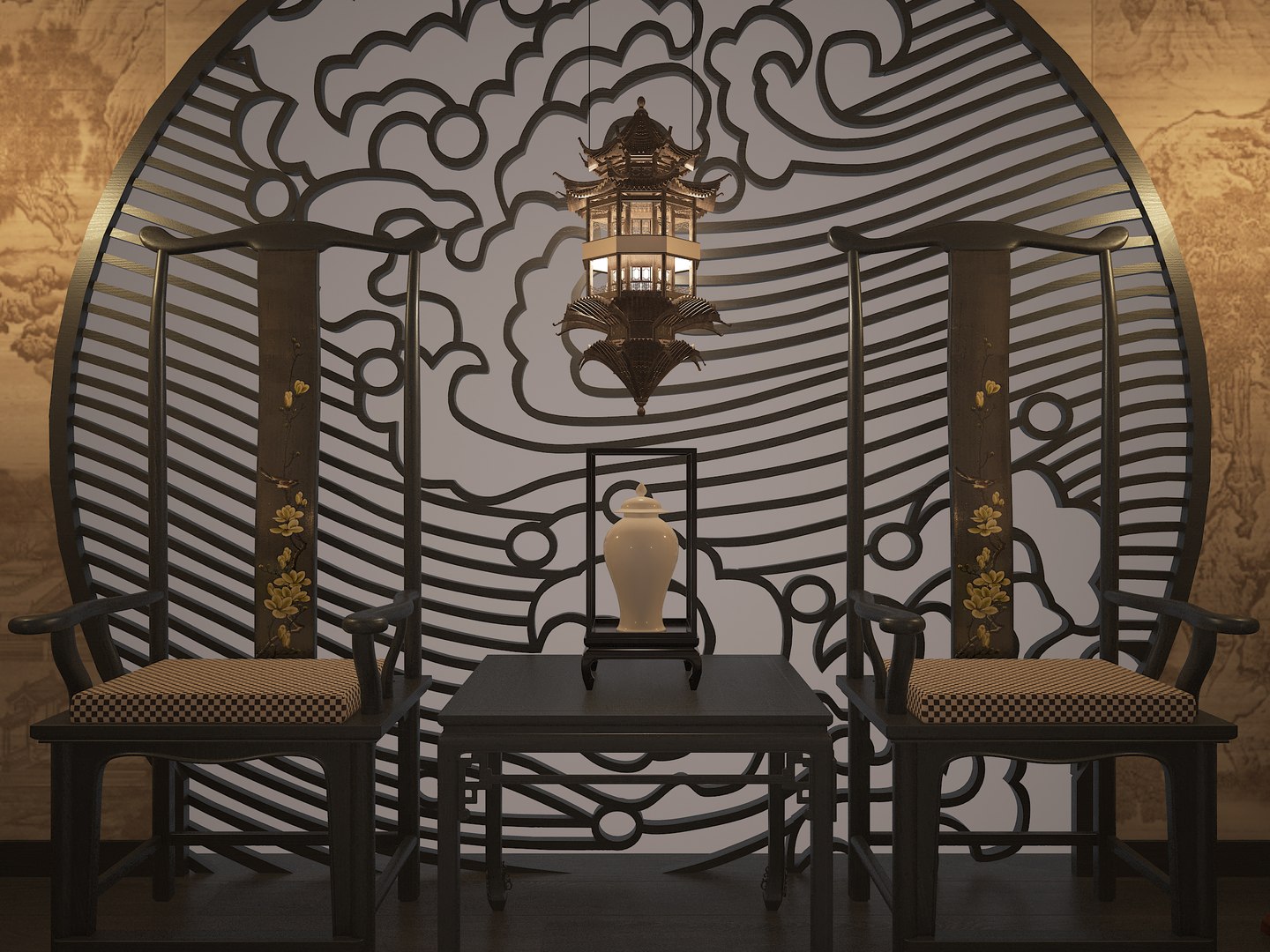 3D Chinese Style Private Room - TurboSquid 2109997