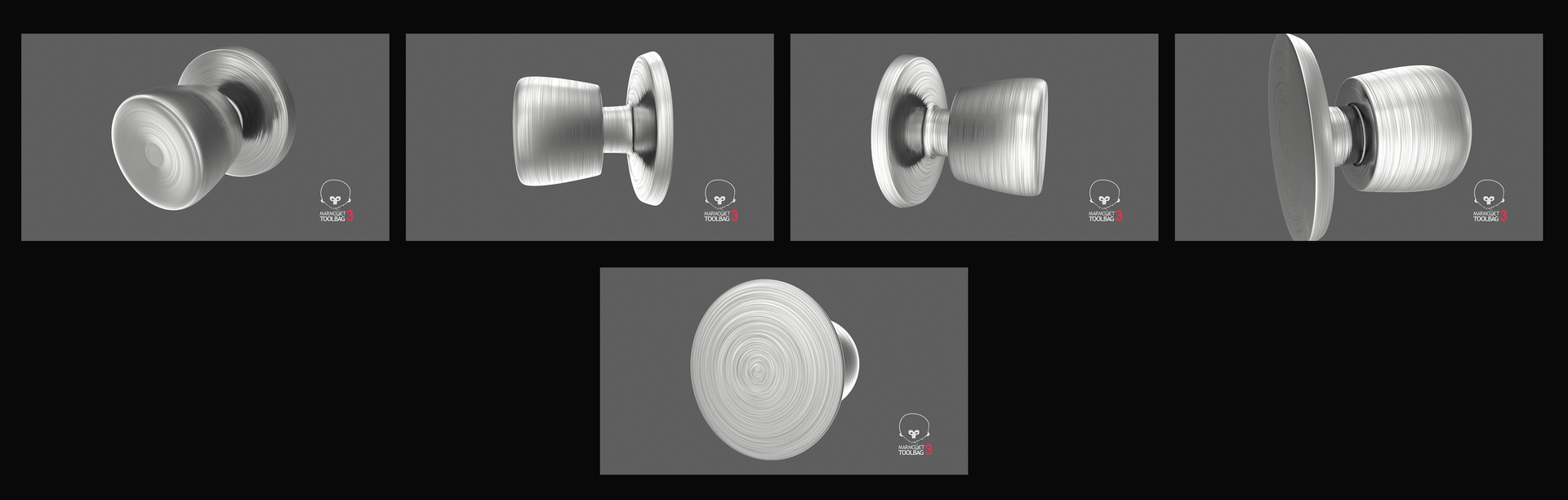 3D Door Knob Steel Set Collection V01 model - TurboSquid 1745816