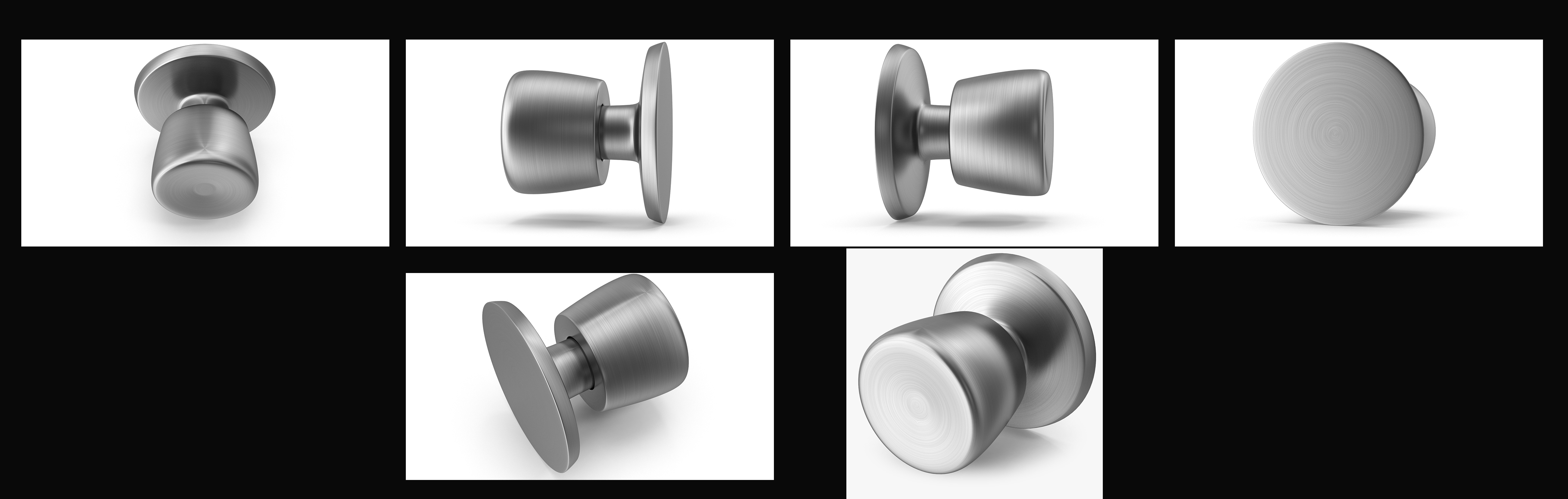 3D Door Knob Steel Set Collection V01 model - TurboSquid 1745816
