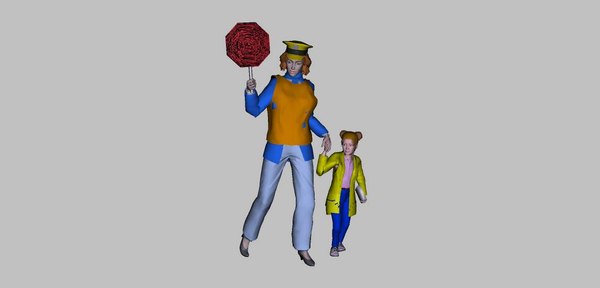 3d crossing guard model