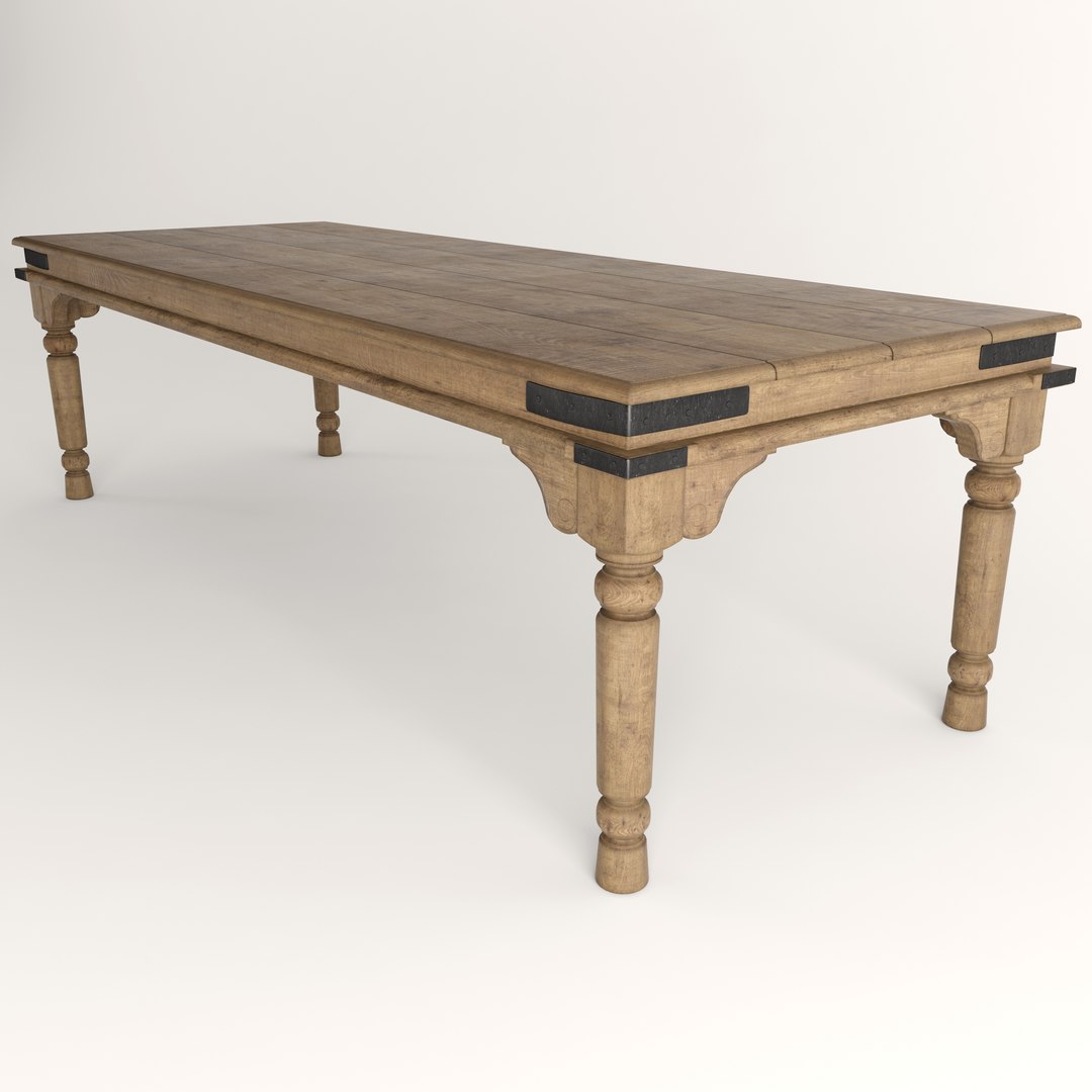 3d dining table rectangular model